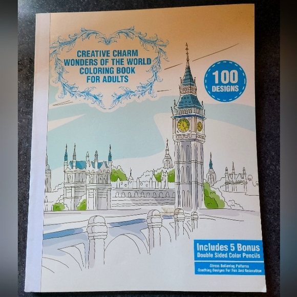 Other | New Coloring Book 10 Designs Of The Wonders Of The World | Poshmark